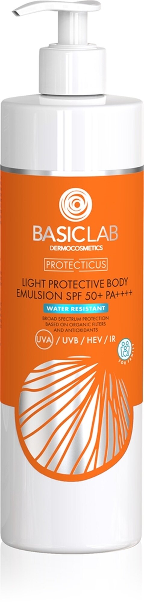 Солнцезащитная эмульсия BasicLab Dermocosmetics Protecticus, SPF 50, для лица и тела, 300мл