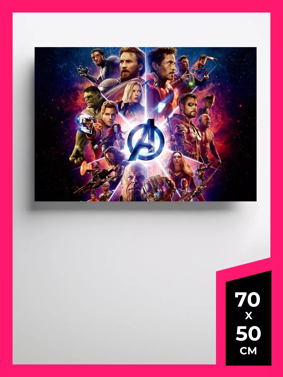 Плакат Марвел все супер герои Marvel Мстители