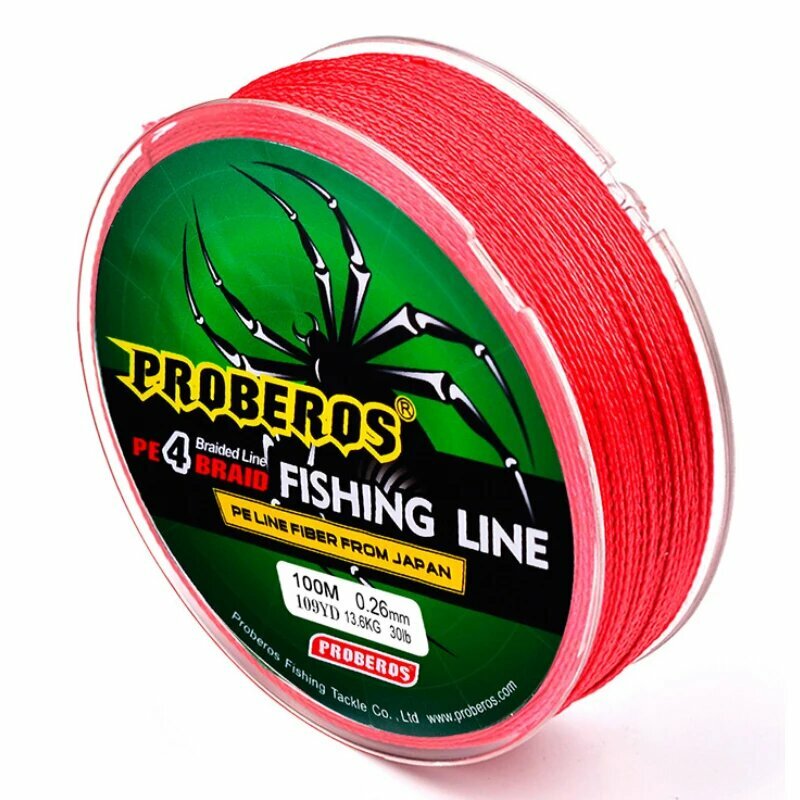 PROBEROS Плетёная Леска PE4 100м, Red