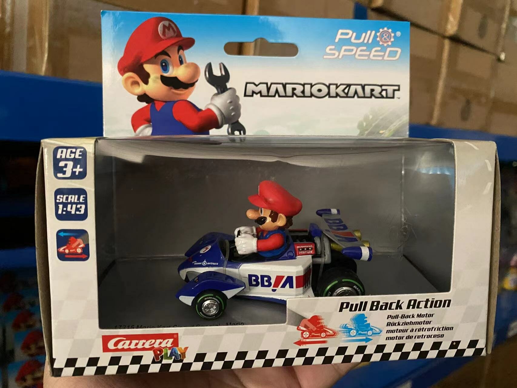Carrera Super Mario Racing Kart Марио отступить автомобиль инерция мальчик детская гоночная игрушка