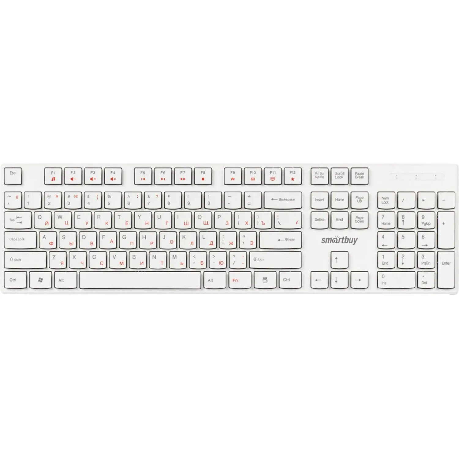 Клавиатура Smartbuy ONE 238 проводная мультимедийная USB белая (SBK-238U-W)