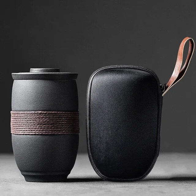 Керамическая чашка NLSLASI 280 мл Black with bag