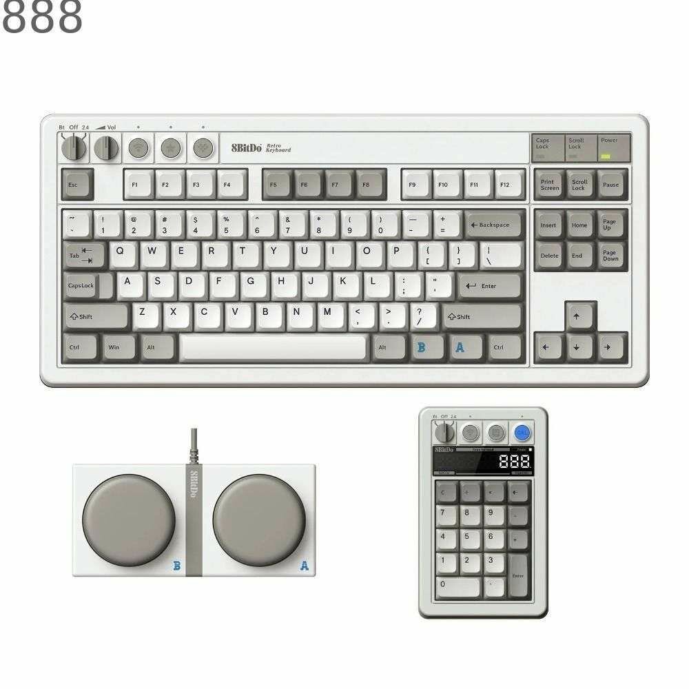 8Bitdo Retro Mechanical Keyboard Bluetooth 2.4G USB-C Набор игровых клавиатур