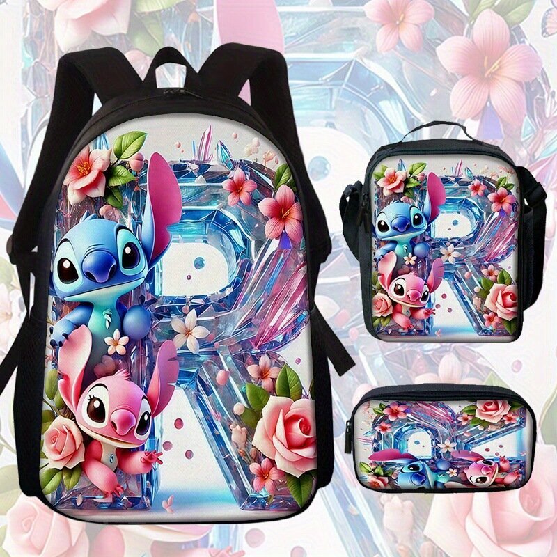 Рюкзак европейского и американского школьного сезона, аниме, мультяшная стежка, школьная сумка из трех предметов, детский рюкзак для начальной школы