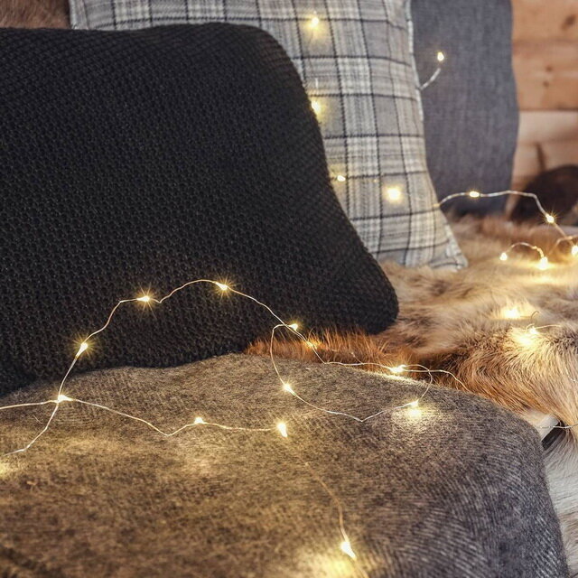 Светодиодная гирлянда Капельки 12 м, 120 теплых белых мини LED ламп, серебряная проволока, контроллер, IP44, Koopman, AX8716610