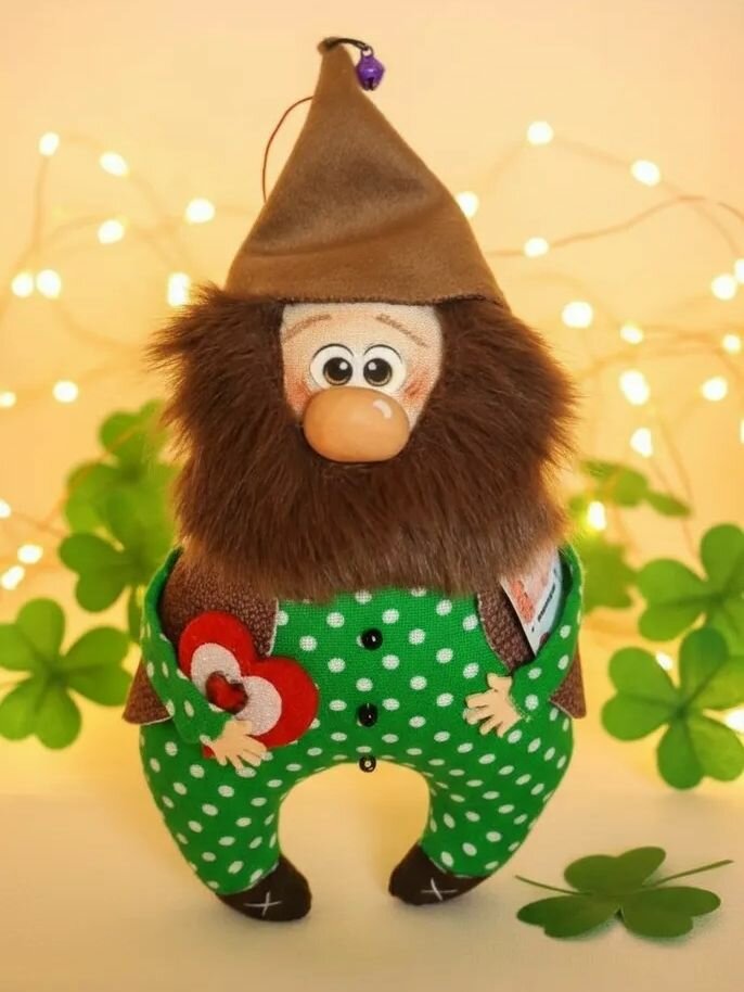 Домовой, Домовой с подковой "Денежный магнит", оберег для дома, денежный гном