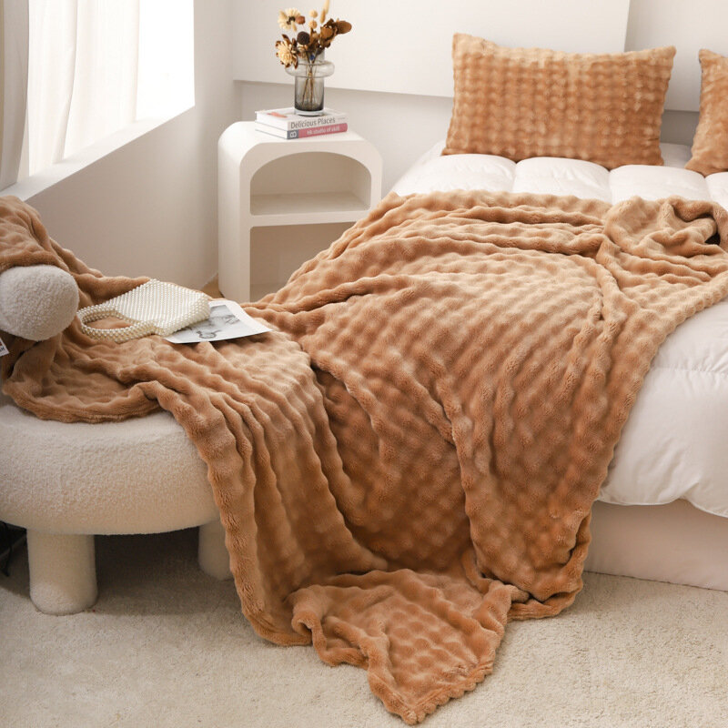 Класс A имитация кроличьего меха пушистый одеяло однотонное одеяло кролик пуховое молоко одеяло одеяло повседневное