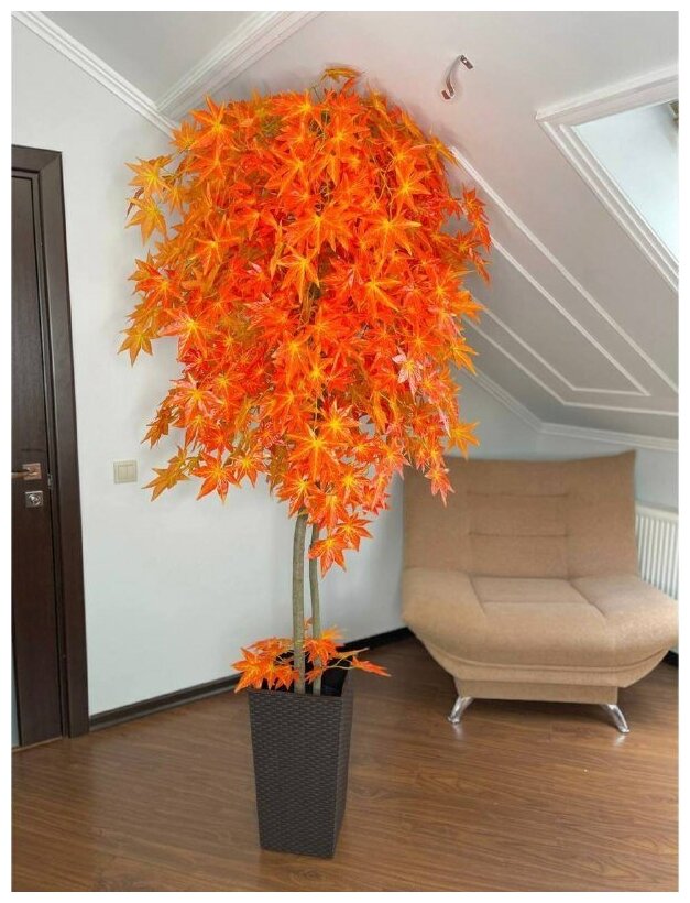 Искусственное дерево клен/Декоративное растение в кашпо/Высокий искусственный клен напольный