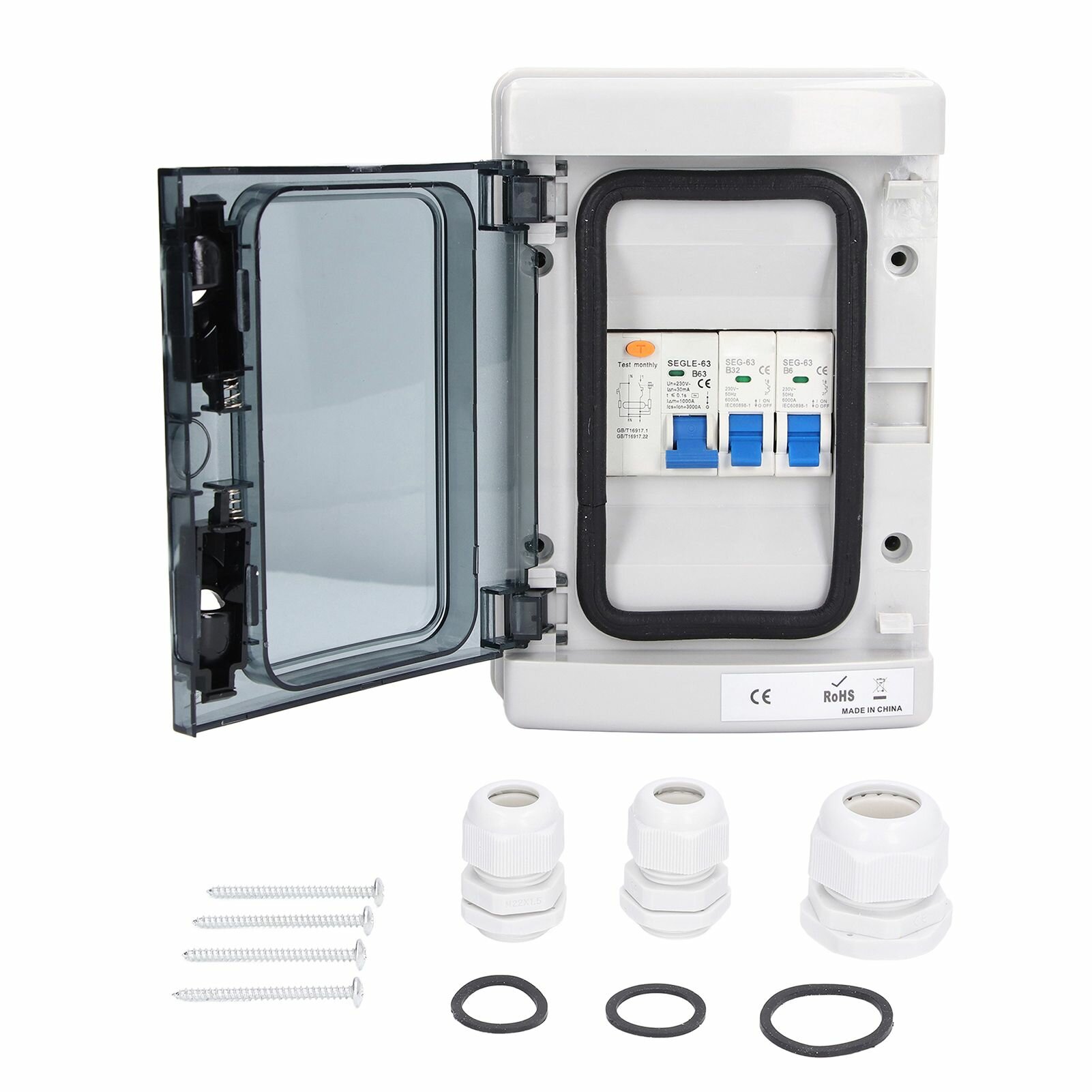 2 Way 230V Distribution Box EU стандарт водонепроницаемый 2MCB (B6A ...