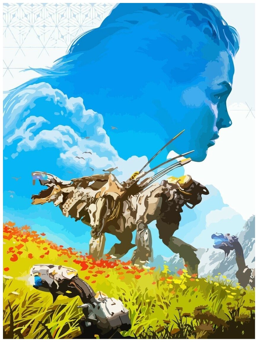 Картина по номерам на холсте игра Horizon Zero Dawn (Элой) - 8914 В 30x40
