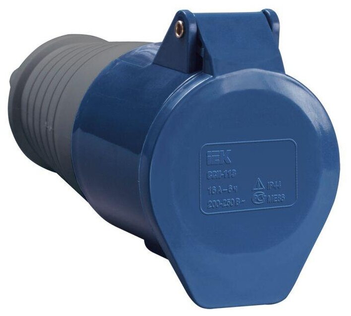 Розетка кабельная 16А 220В 2P+PЕ ССИ-213 IP44, IEK PSR21-016-3 (10 шт.)
