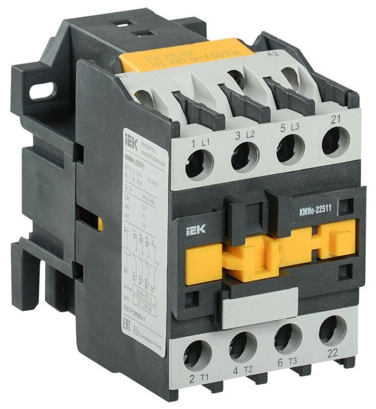 Контактор КМИе-22510 25А 400В/АС3 1НО, IEK KKME21-025-400-10 (1 шт.)