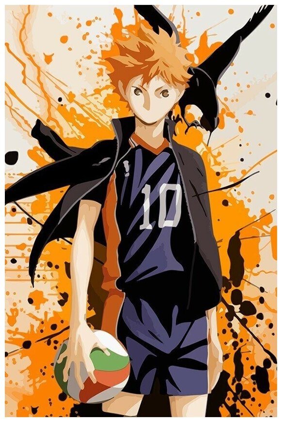 Картина по номерам на холсте аниме Волейбол (Haikyuu, Хината, Акаши, Бокуто) - 8124 В 60x40