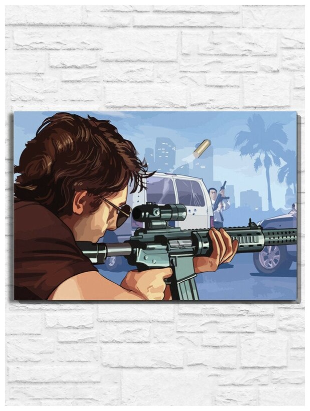 Картина по номерам на холсте игра Grand Theft Auto (GTA 5) V - 9614 Г 30x40