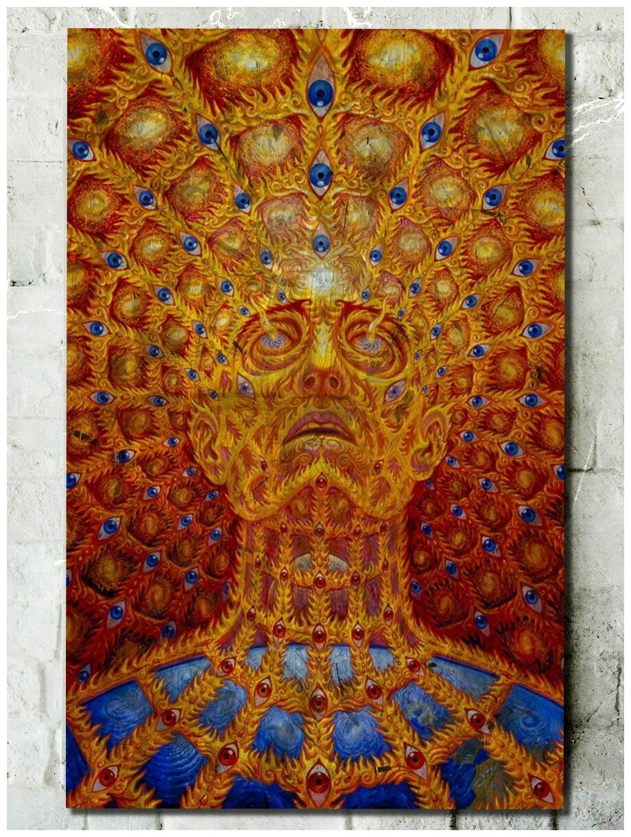 Картина интерьерная на рельефной доске ОСП эзотерика души тела космоса провидения таинств йога - 6835 В