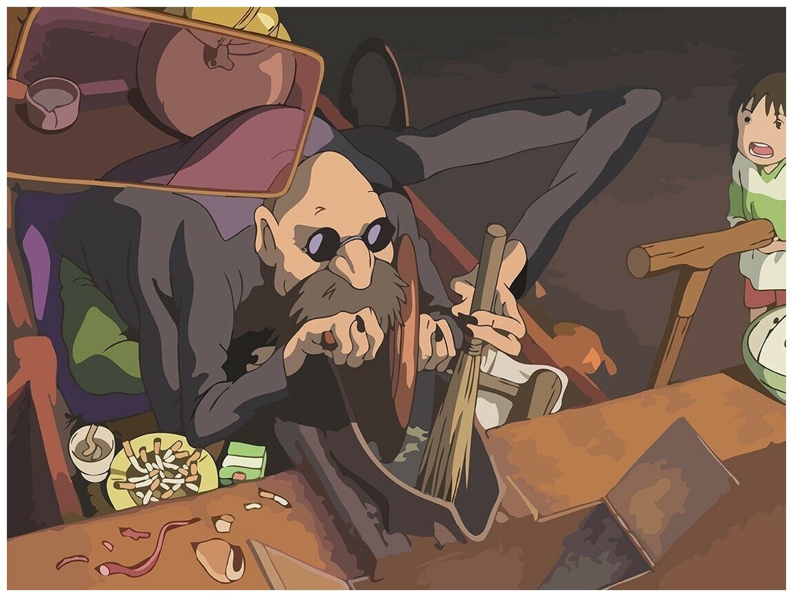 Картина по номерам на холсте аниме унесённые призраками (Миядзаки) - 8763 Г 30x40