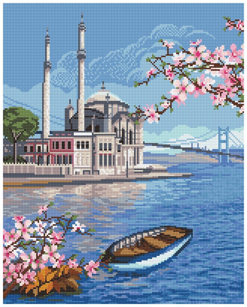 Фрея ALVK-29 Стамбул кристальная (алмазная) мозаика в цветах весны 50 х 40 см