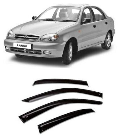 Дефлекторы боковых окон CHEVROLET Lanos Шевроле Ланос1, 2 / ZAZ Sens ЗАЗ Сенс