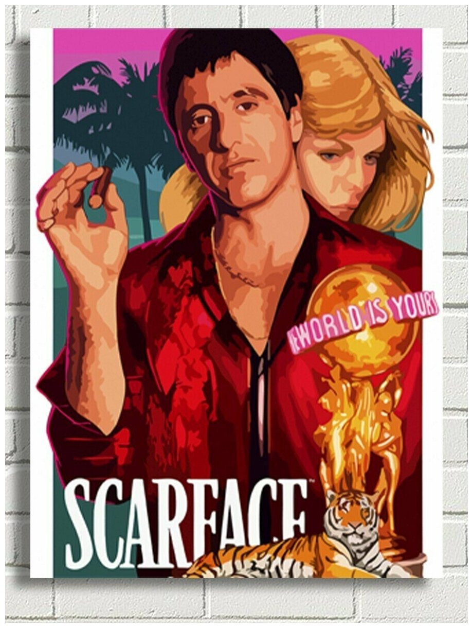 Картина по номерам Фильм Лицо со шрамом Scarface Тони Монтана - 6655 В 30x40