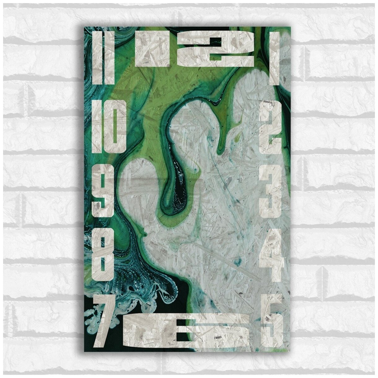 Настенные бесшумные часы ОСП абстракция эстетика краска искусство - 1044