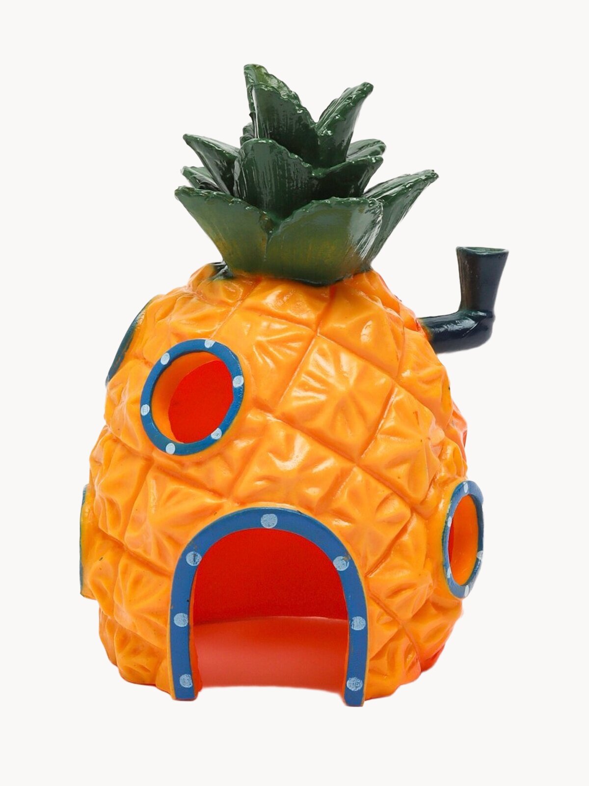 Декорация "Домик Ананас", для аквариума, пластик, 12x12x8 см, цвет желтый