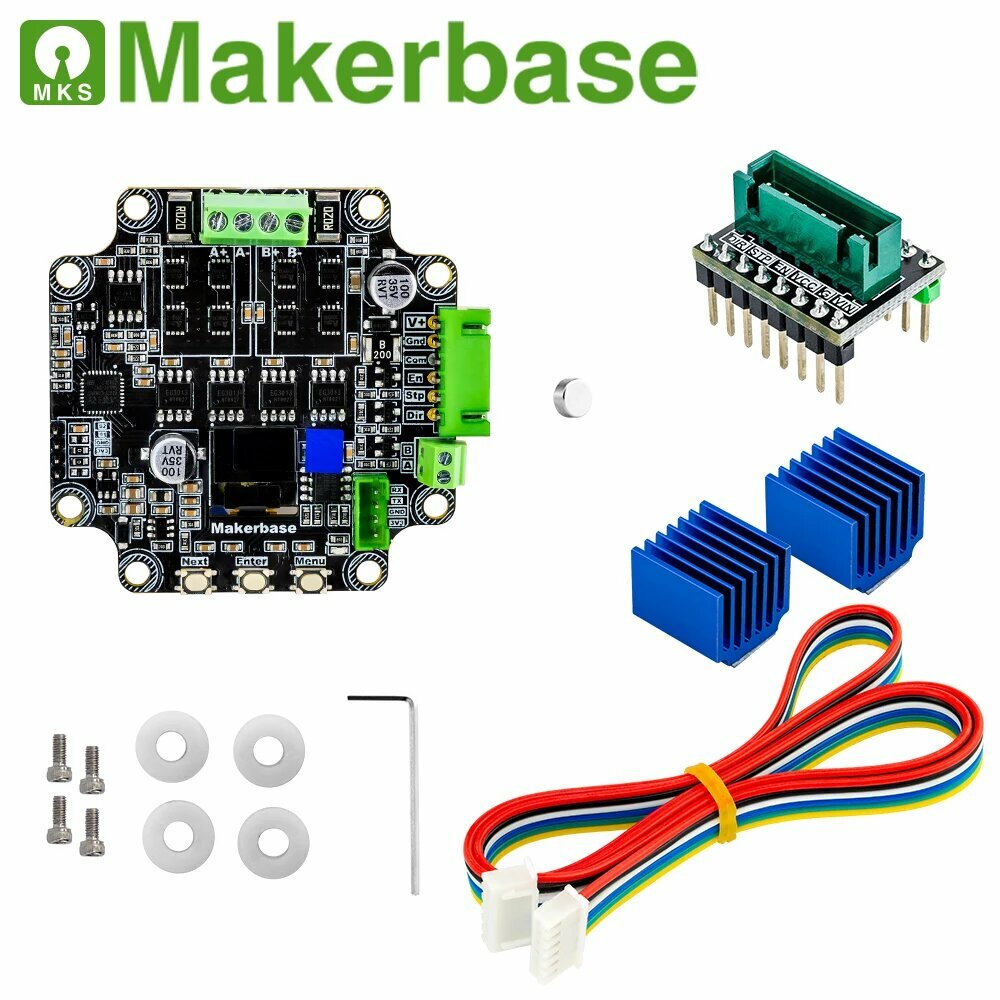 Makerbase MKS SERVO57C PCBA NEMA23 Драйвер шагового двигателя с замкнутым контуром CNC 3d принтер для Gen_L FOC тихий и эффективный RS485