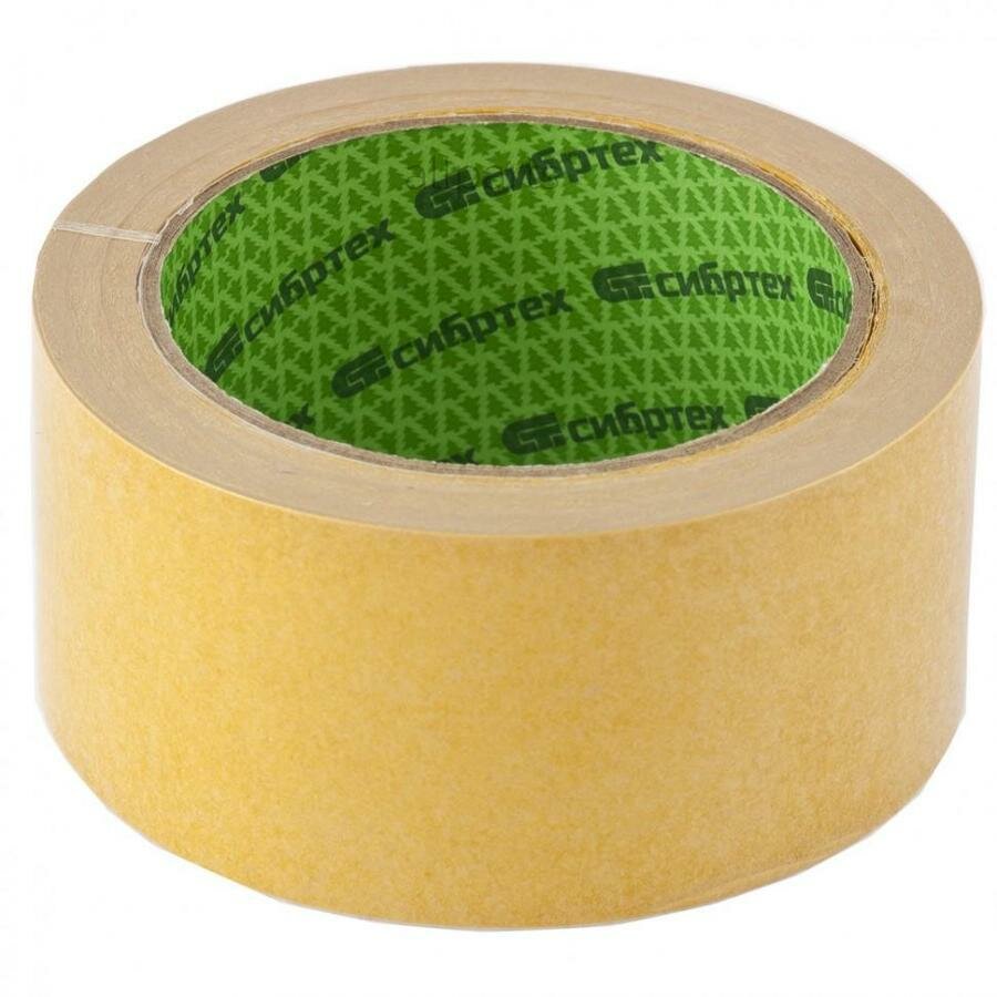 СИБРТЕХ 88808 Лента клейкая двусторонняя 50 мм x10 м на полипропиленовой основе СИБРТЕХ 88808