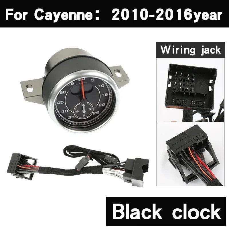 Автомобильный секундомер для Porsche Cayenne 958 2010-2017, 911, центральный часовой механизм на приборной панели, компас, электронный таймер, аксессуар. Black Stopwatch