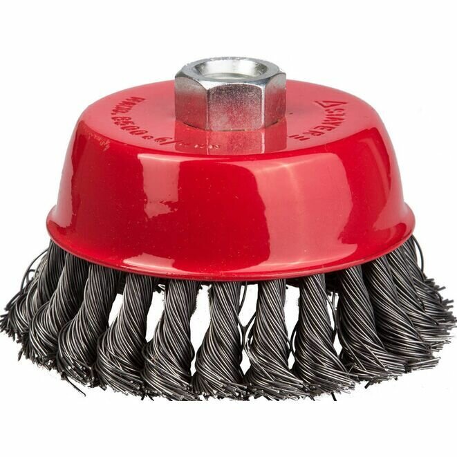 Щетка-крацовка чашечная для УШМ, Professional, STAYER 65 мм, жгутированная стальная проволока 0.5 мм