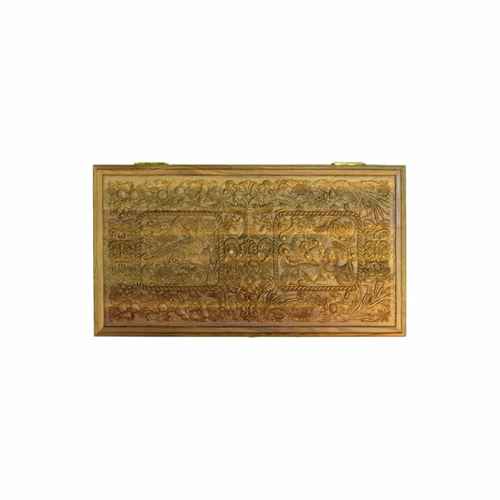Резные нарды из массива чёрного дуба Белокаменные-6 58х63 см 999-146-54
