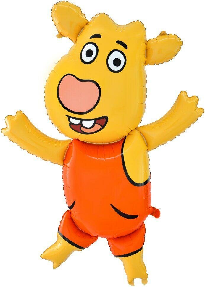 Шар (51'/130 см) Фигура, Оранжевая корова, Боря, 1 шт. в упак.