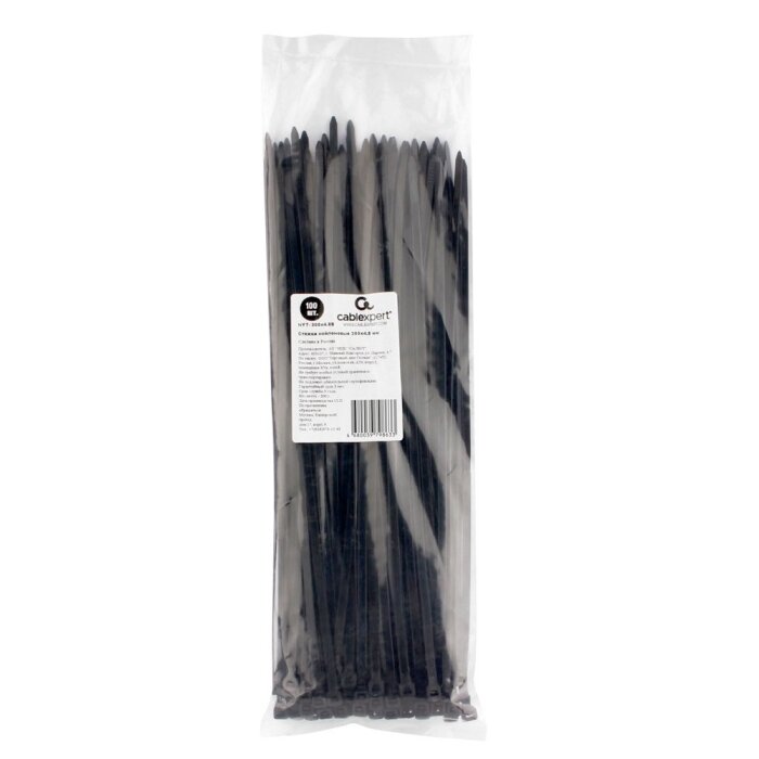 Стяжки Cablexpert NYT-300x4.8B пластиковые 300 мм х 4.8 мм