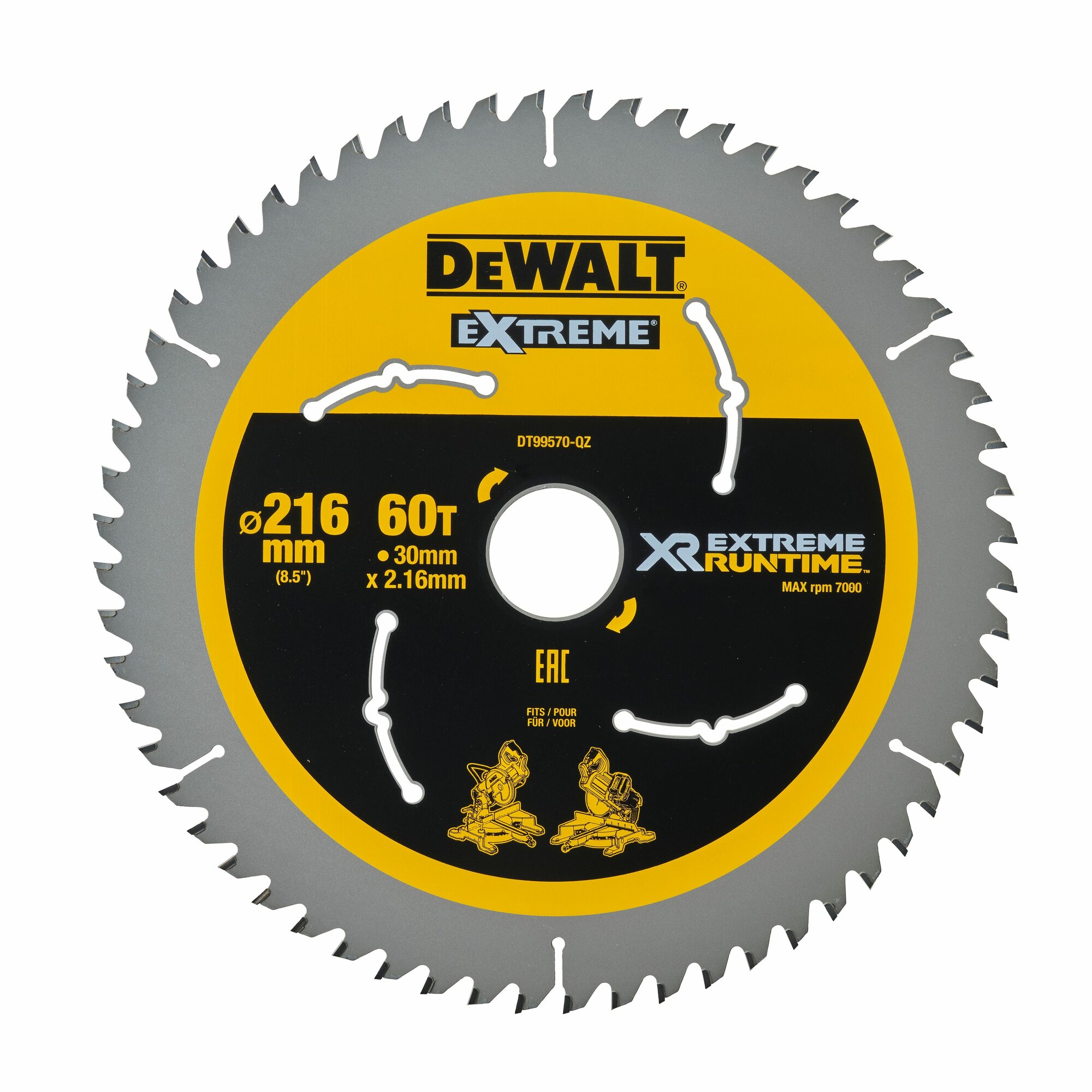 Пильный диск DEWALT EXTREME, по дереву, 216х30 мм, DT99570