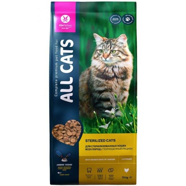 All Cats Сухой корм для стерилизованных кошек с курицей, 13кг