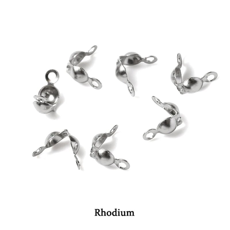 Застежки для цепей QIAO 200 шт, 4*8 мм, железные Серый, Rhodium Color