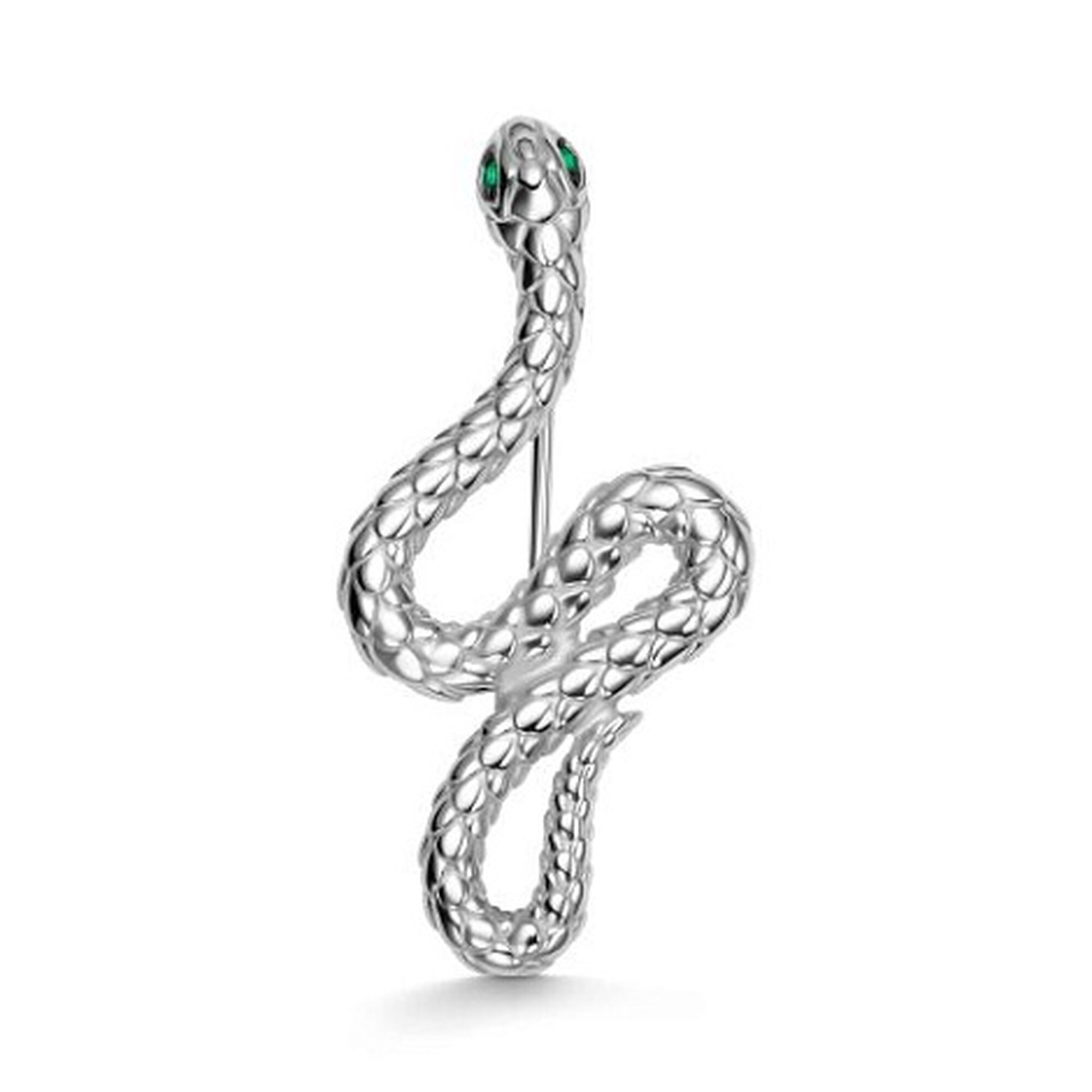 Брошь, серебро, 925 проба, родирование, фианит