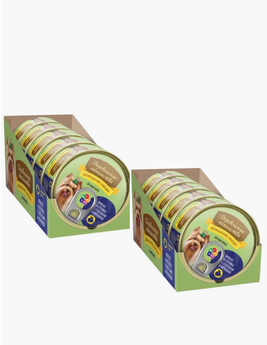 Влажный корм для собак мини-пород "Деревенские лакомства - Домашние обеды" Фрикасе из кролика с сердечками и морковкой 100г (10 штук)