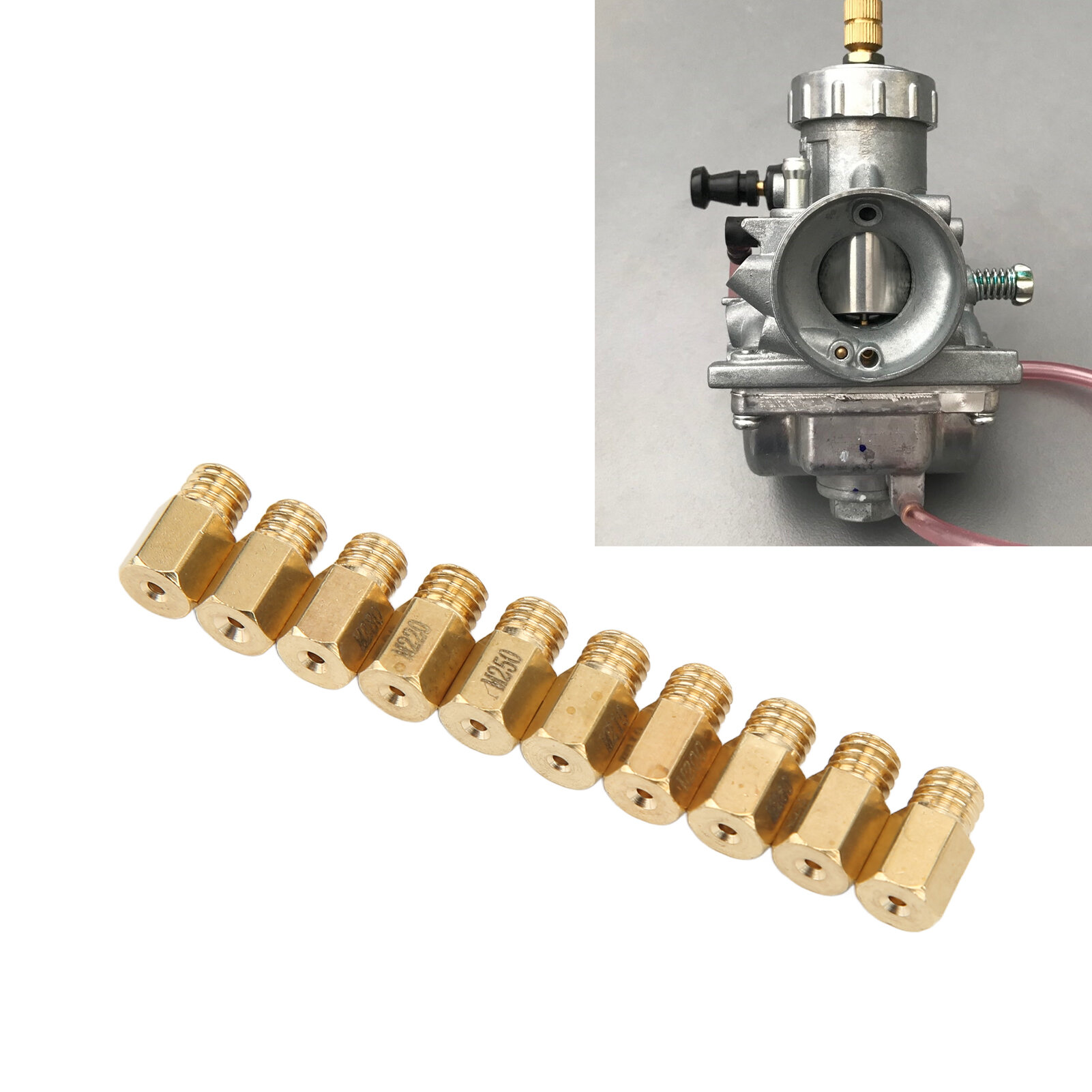 10шт/Набор Основные форсунки карбюратора Из сплошного латуня Замена для карбюратора Mikuni VM TM TMX 200, 210, 220, 230, 240, 250, 260, 270, 280, 290