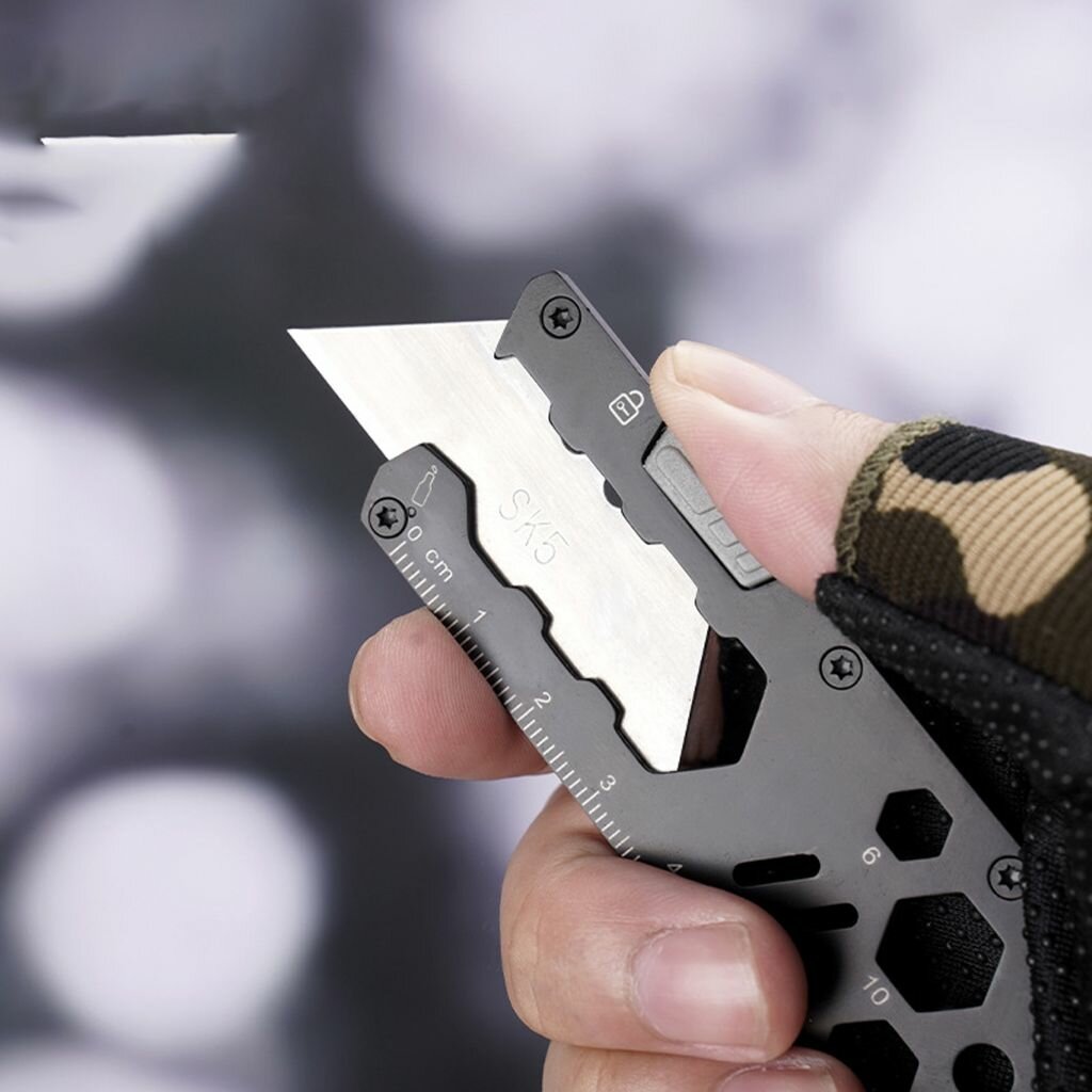 Многофункциональный универсальный нож EDC, черный