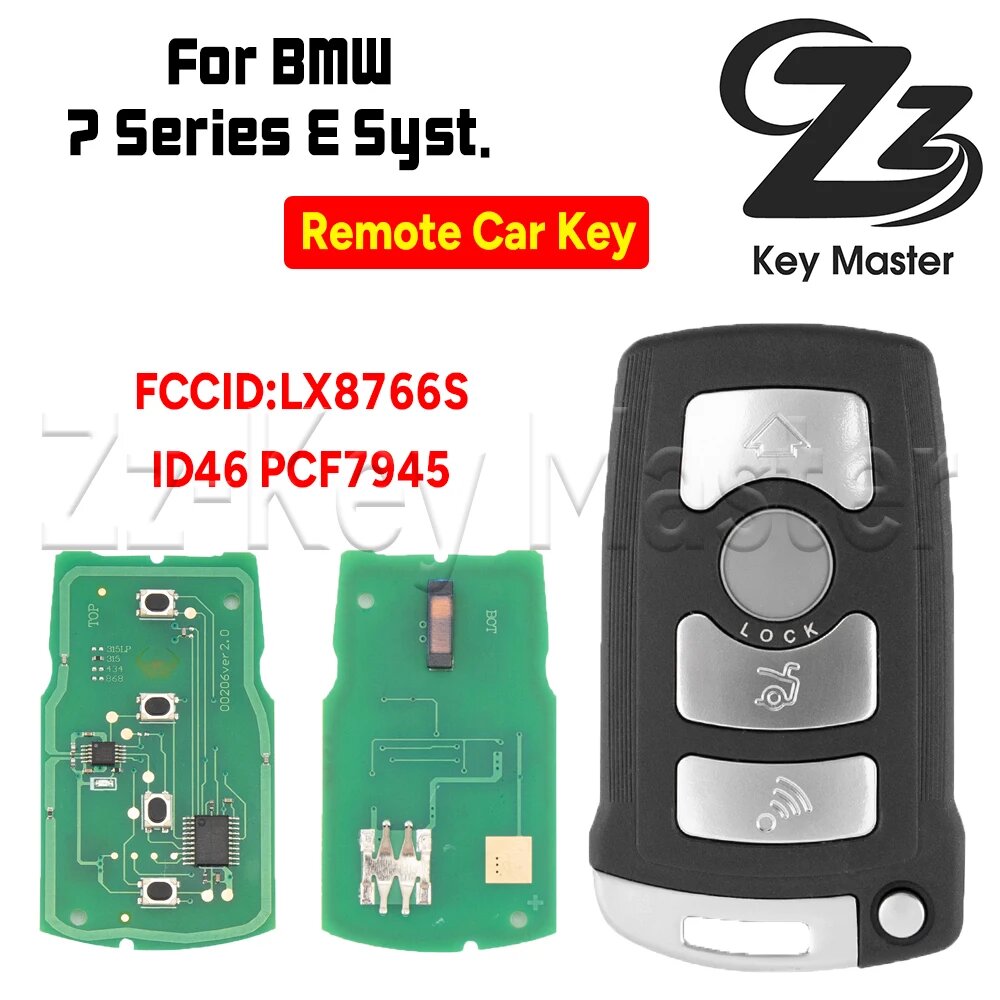 Zz Key Master Автомобильный дистанционный ключ LX8766S Для BMW 7 серии 730 740 745i ID46 PCF7945 315/433/868 МГц Для BMW CAS1 Система E серии 7 433 MHz