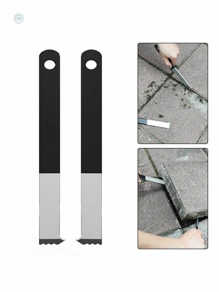 Съёмник тротуарной плитки, 2 шт, рычаг с микрозубчатым скребком, ландшафтный инструмент для поднятия и замены плитки, прочный металл, 8,9 дюйма, чёрный