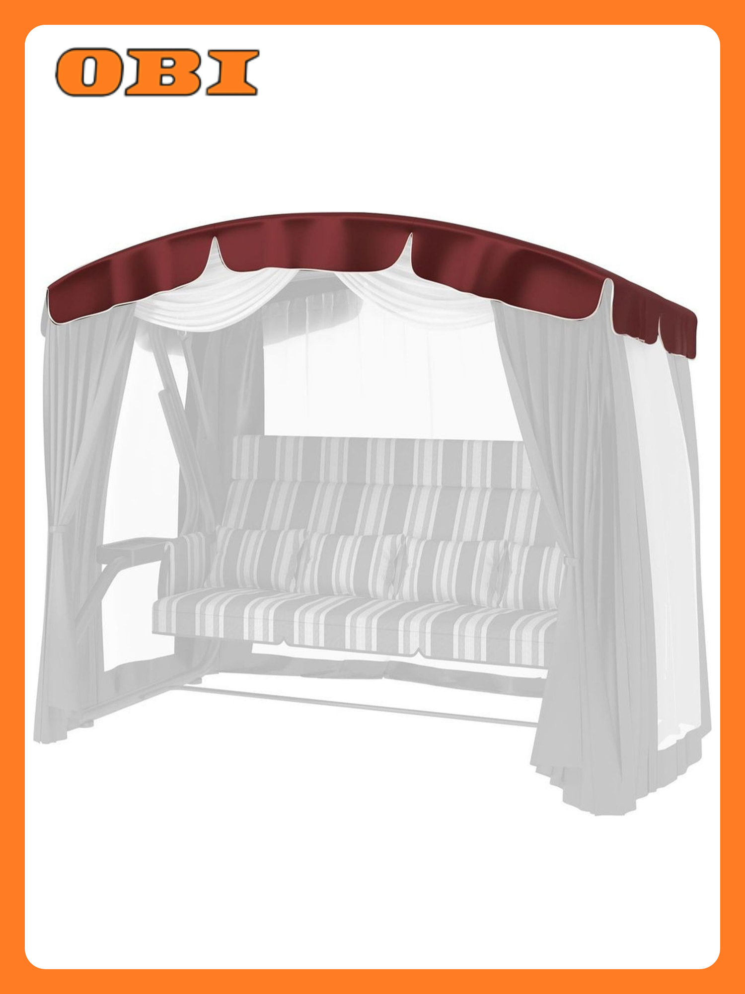 Садовый тент для 4-х местных качелей 241х141х22 см