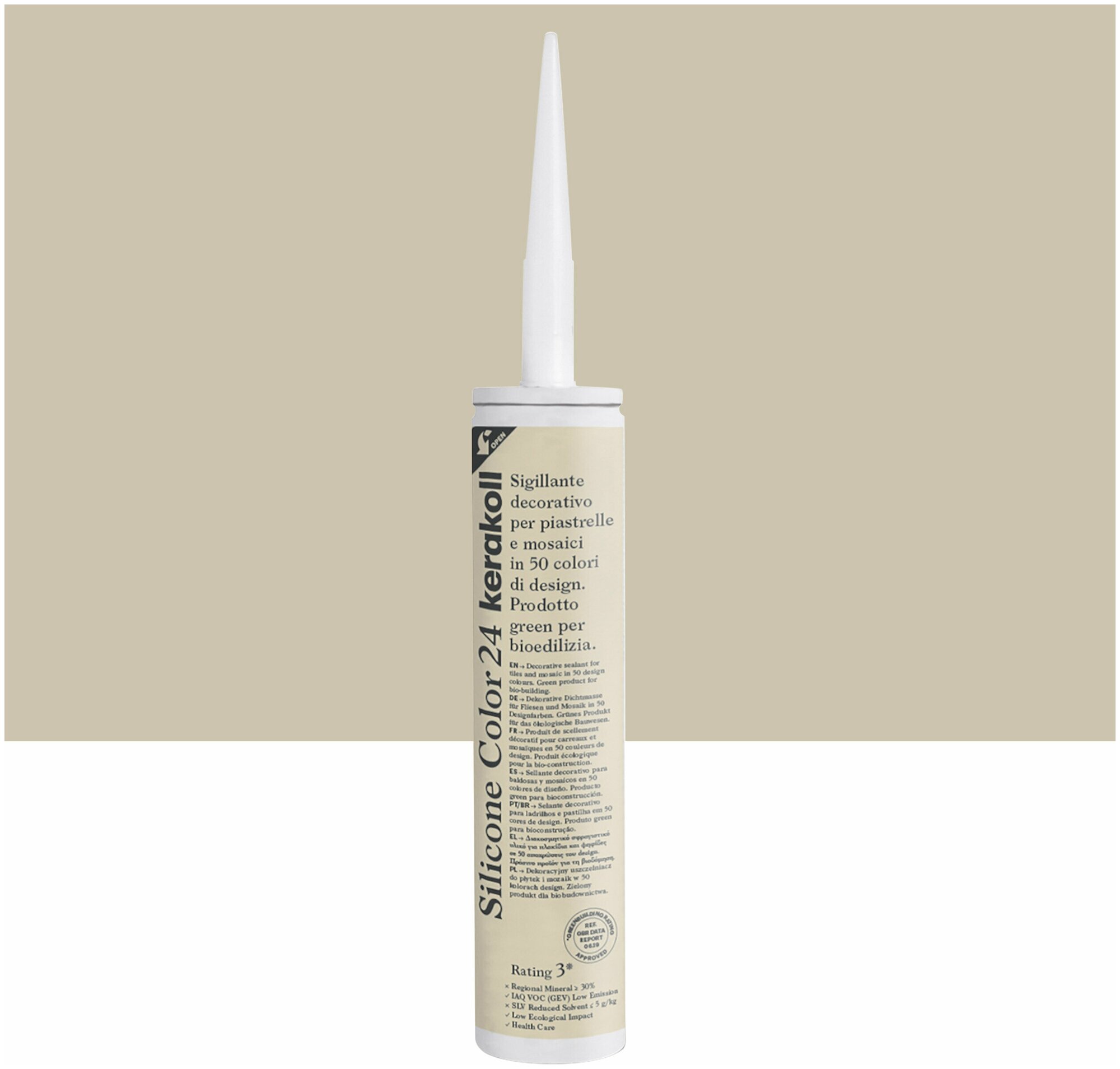 Декоративный клей-герметик Kerakoll Silicone Color №24 Бежевато-Белый 310 мл