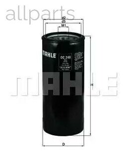 MAHLE OC246 Фильтр масляный SCANIA/VOLVO