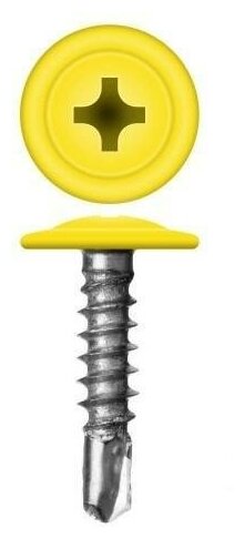 Саморез с прессшайбой 4 2*19 1000 шт RAL 1018 сверло