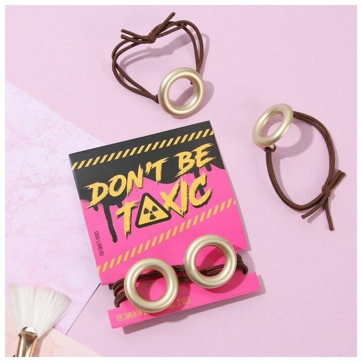 Резинки для волос ТероПром 7127832 «Don't be toxic», 2 шт, 7127832