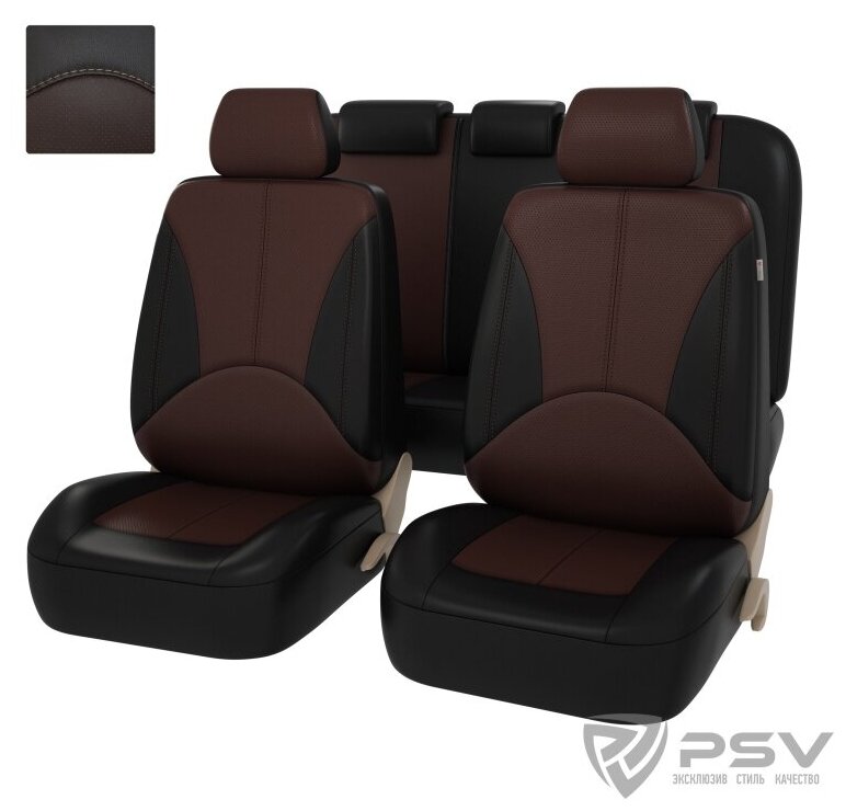 Чехлы PSV Imperial Next экокожа черно-коричневые