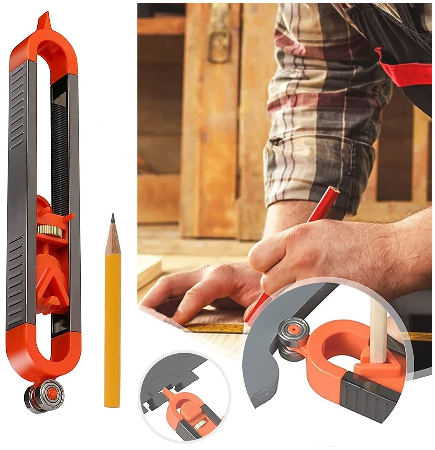 Контурный шаблон "Мастер-Линия" ProLine MS-10 Универсал черно-оранжевый.