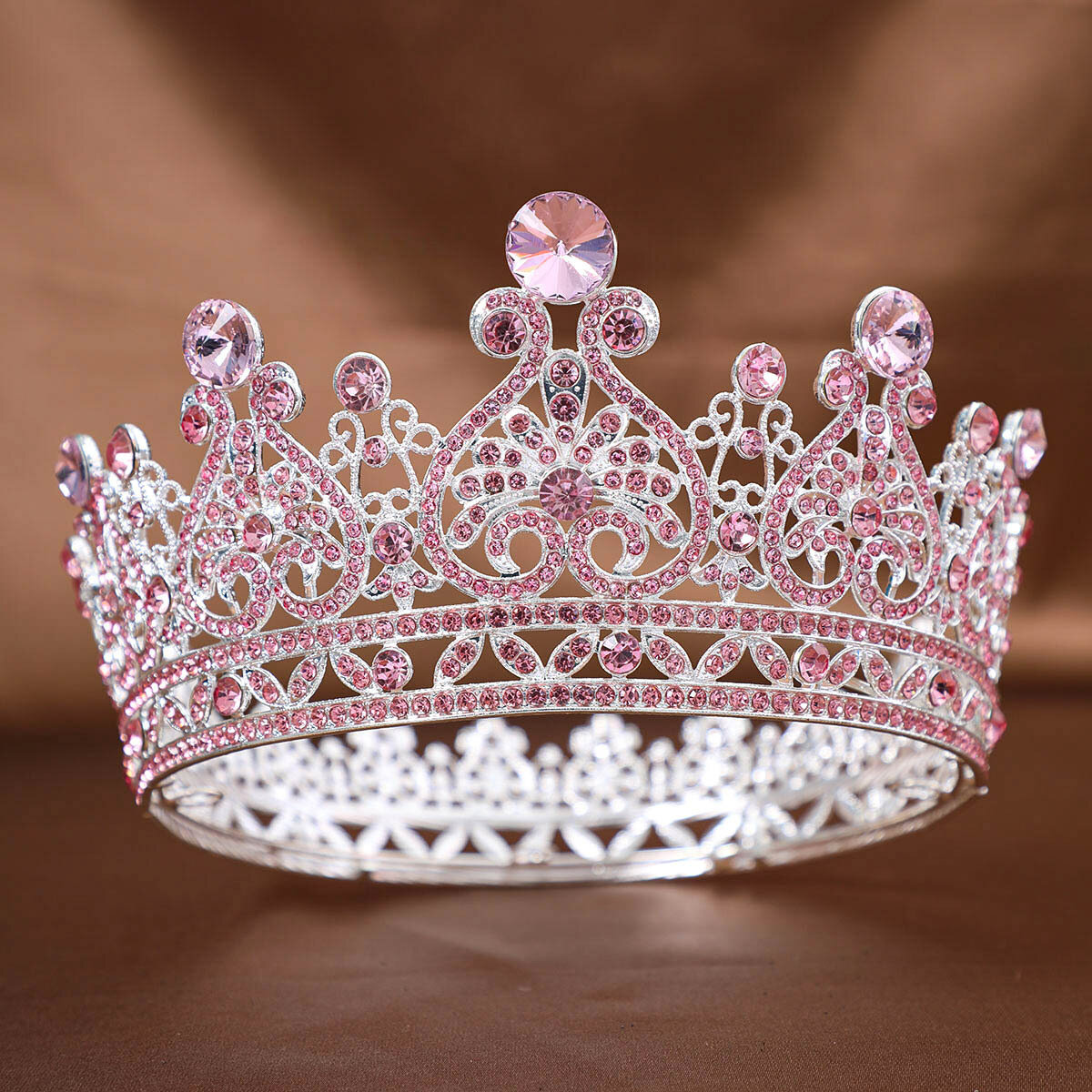 Корона свадебная, серебристая пудра, сплав