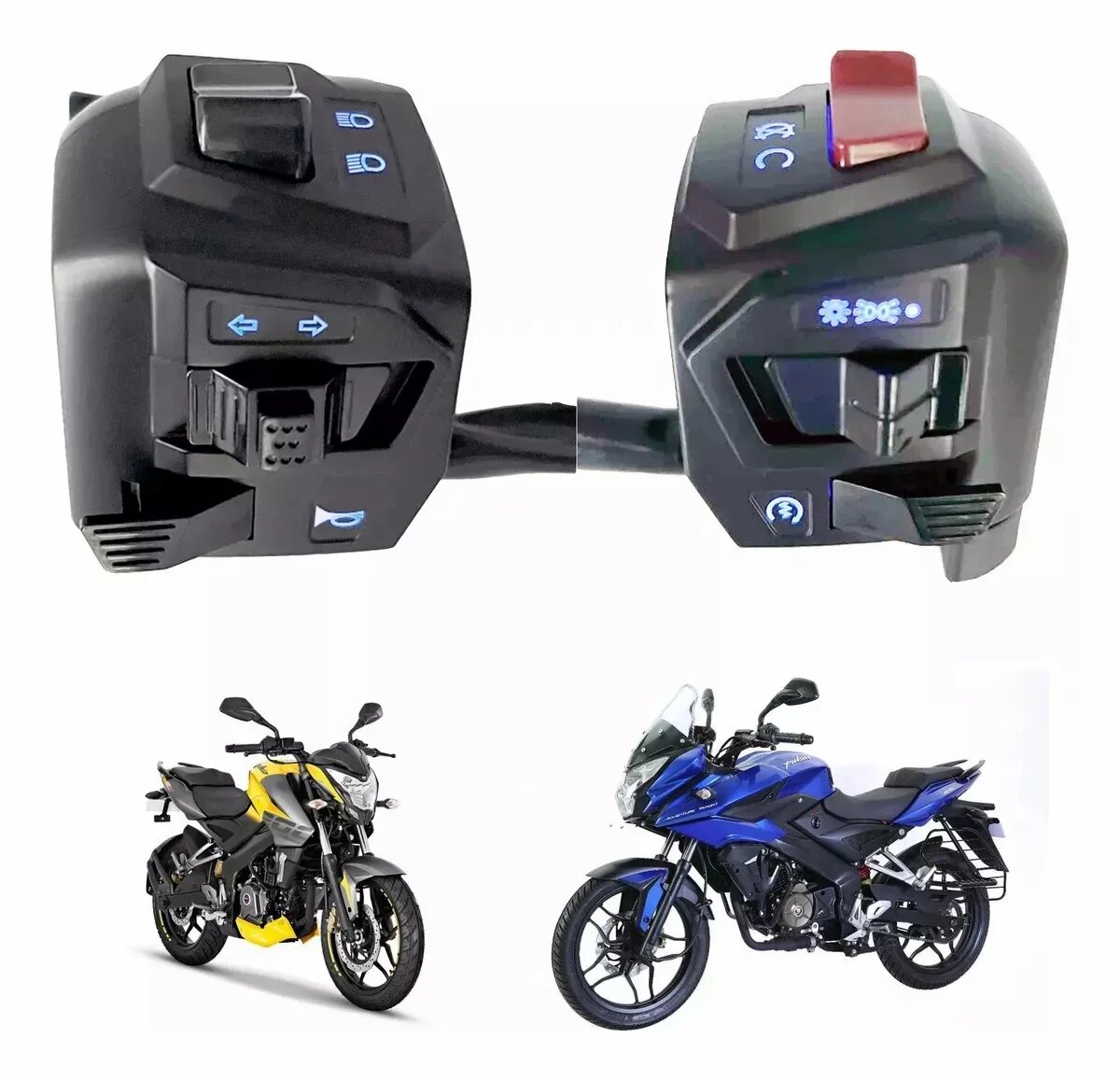 Выключатель на руль мотоцикла, 22 мм, с замком, сигнал поворота, передняя фара, электрическая кнопка запуска для PULSAR NS 150 200 AS 200